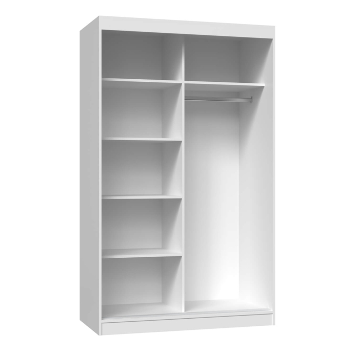 Szafa Przesuwna FLAVA A/B 120 cm Biała Dwudrzwiowa z Lustrem ...