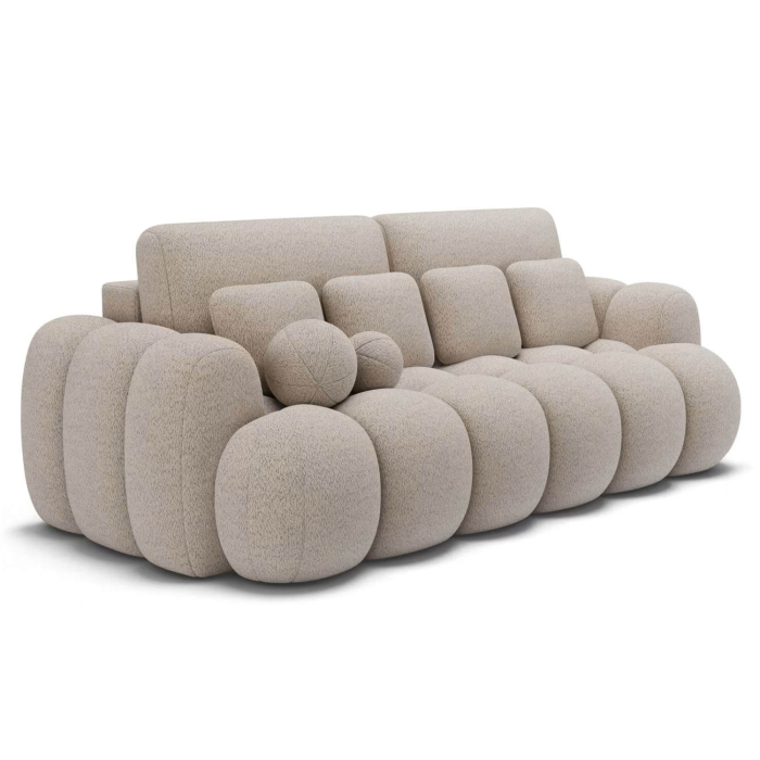 Sofa z Funkcją Spania COTONN Rozkładana Jasnobeżowa Nowoczesna