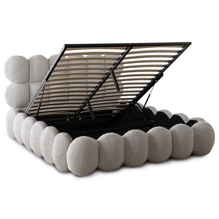 Łóżko Tapicerowane 140x200 cm ANKARA ze Stelażem i Pojemnikiem ...