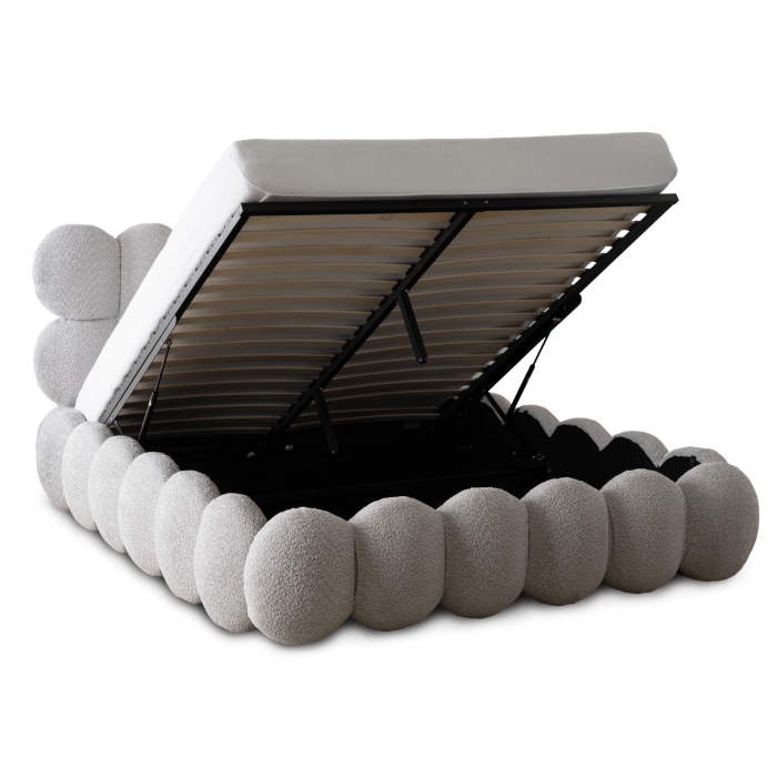 Łóżko Tapicerowane 140x200 cm ANKARA ze Stelażem i Pojemnikiem ...