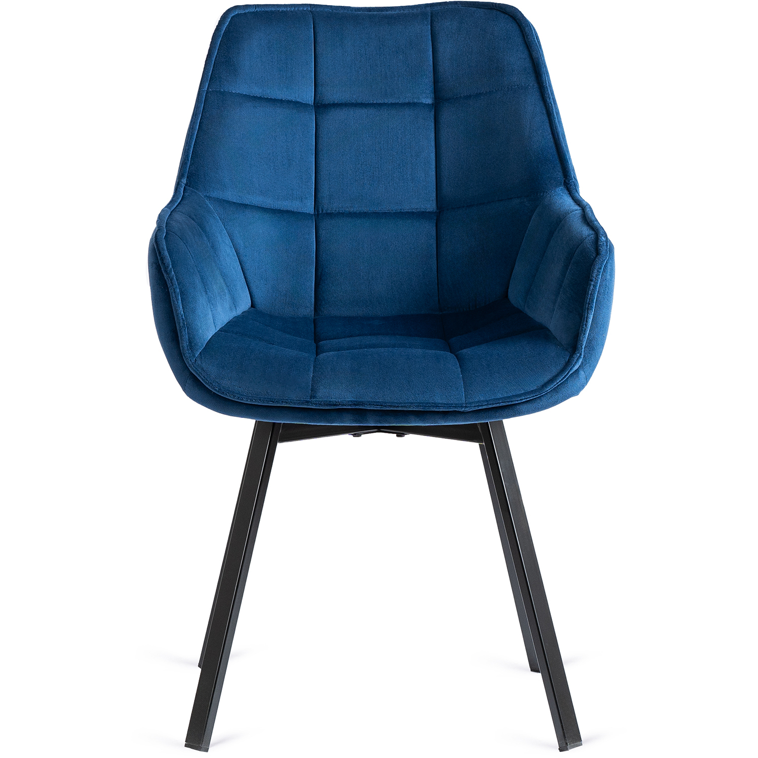 Krzesło Tapicerowane Obrotowe do Salonu LUNA Granatowe Welurowe ...