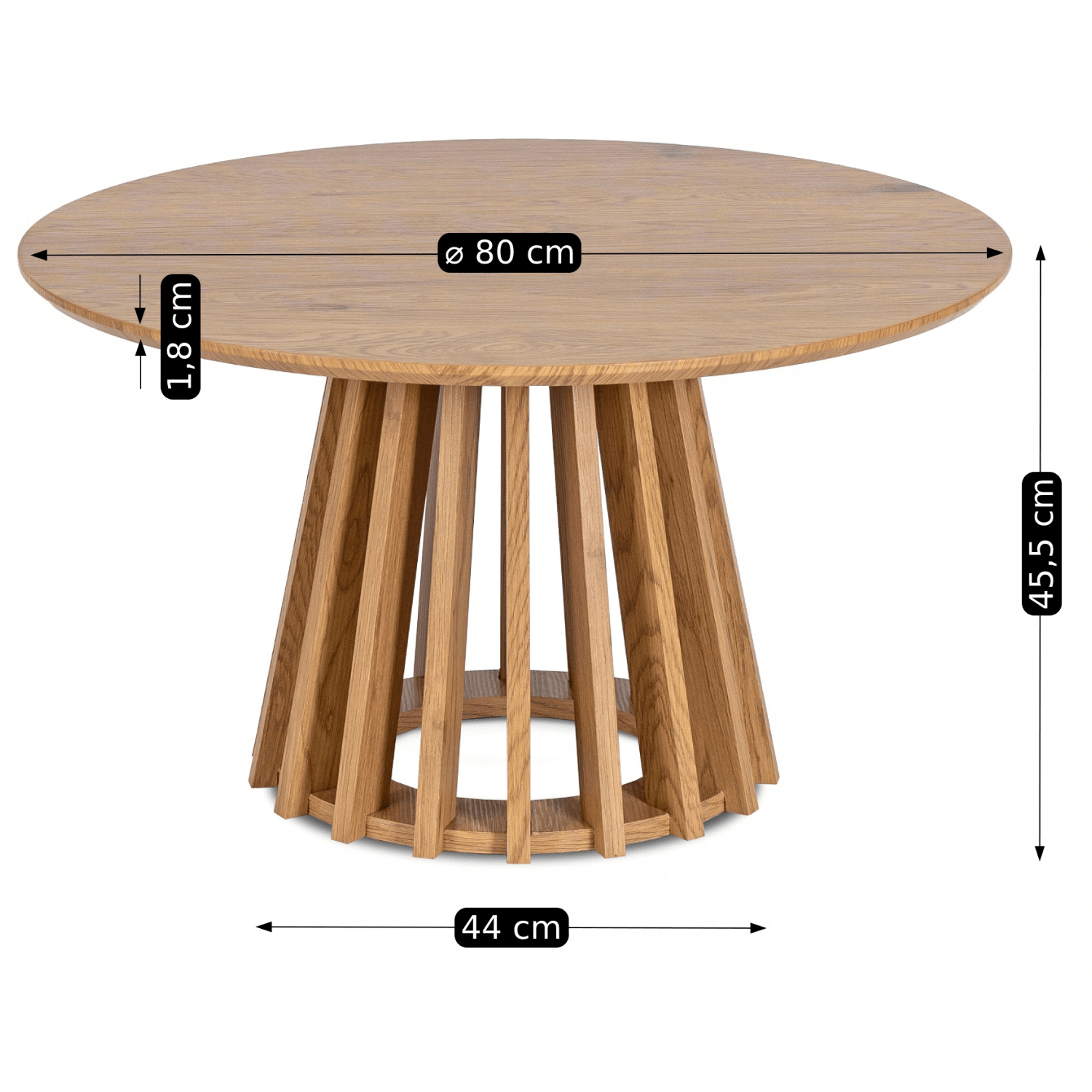 Stolik Kawowy HARPER MAX 80 cm Dąb Nowoczesny Loft